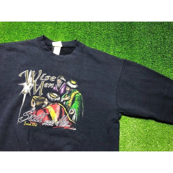 Lee | Shirts | Vintage9s Wise Men Isaiah 556 Jesus Mens Sweat Shirt ...